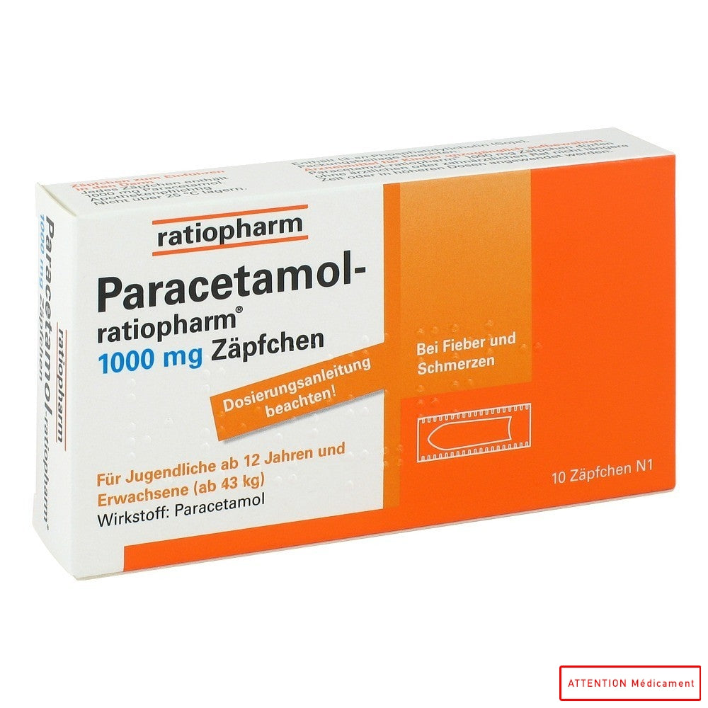 PARACETAMOL RATIO 1 G 10 SUPP – Ma Pharmacie