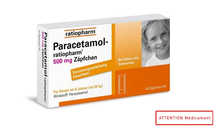 PARACETAMOL RATIO 500 MG 10 SUPP – Ma Pharmacie